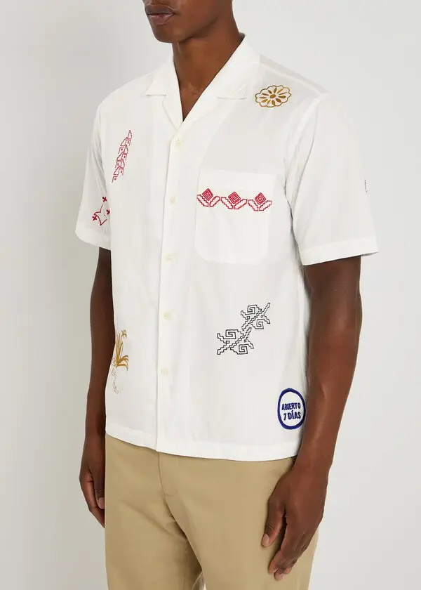 Universal Works Minari Embroidered Cotton-poplin Shirt