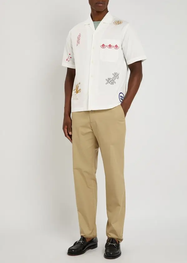 Universal Works Minari Embroidered Cotton-poplin Shirt