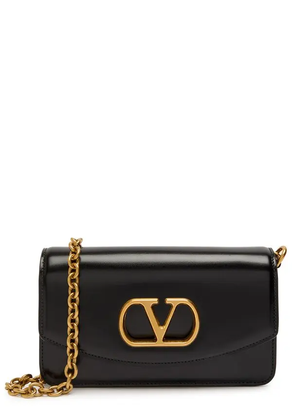 Valentino Garavani Vain Small Leather Clutch - Black