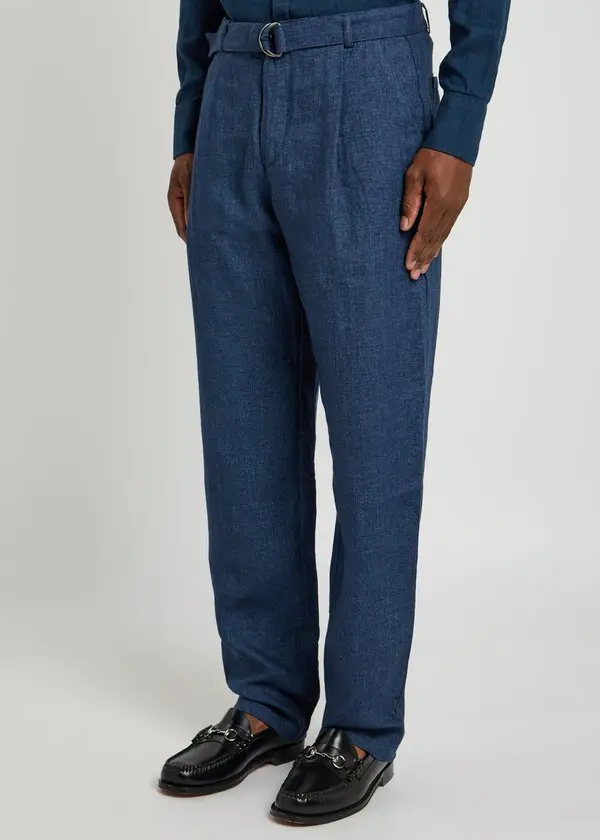 Oliver Peoples Belted Linen Trousers