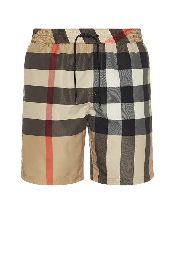 Burberry Check Swim Shorts - Archive Beige Check