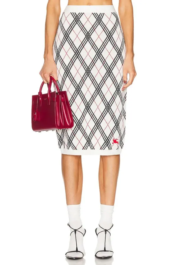 Burberry Pencil Skirt - Chalk Argyle Check