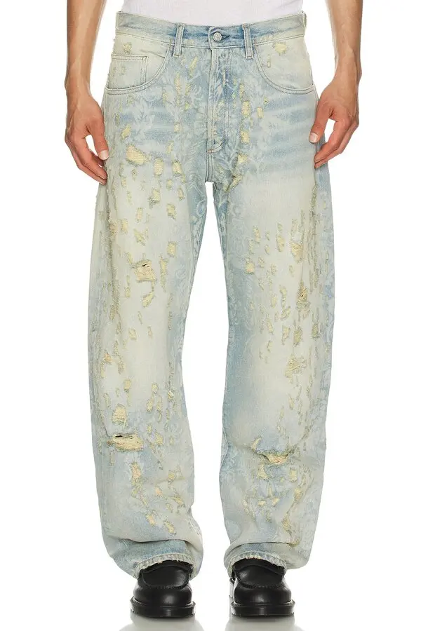 Aries Destroyed Lace Batten Jeans