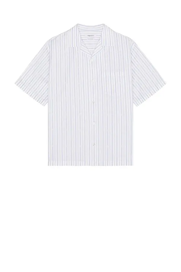 Alexander McQueen Square Pinestripe Shirt In White