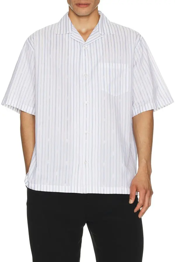 Alexander McQueen Square Pinestripe Shirt In White