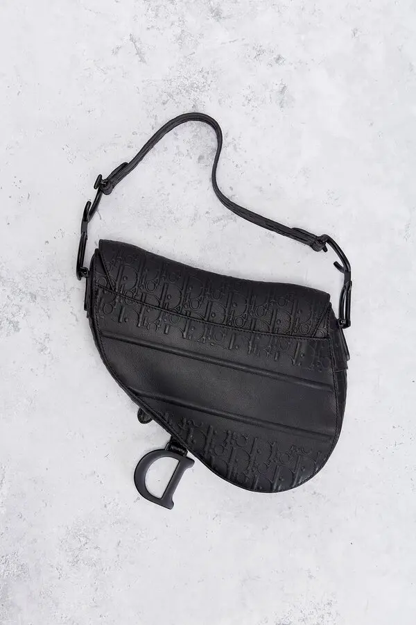 Dior Embossed Saddle Bag