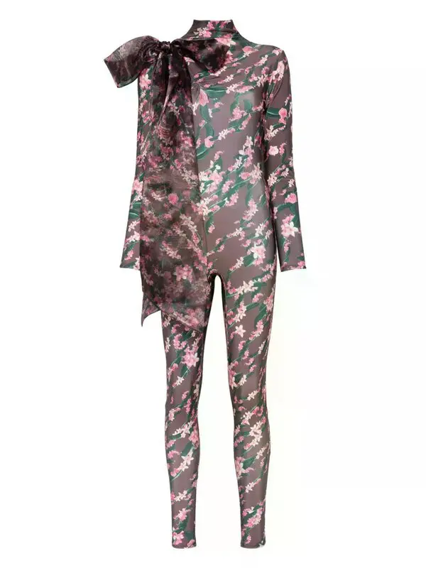 ATU BODY COUTURE Floral-print Jumpsuit - Brown