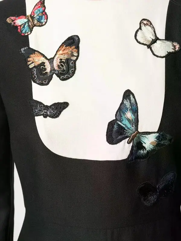 Valentino Garavani Embroidered Butterfly Flared Dress