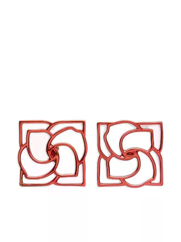 Magda Butrym Square Logo Earrings - Red