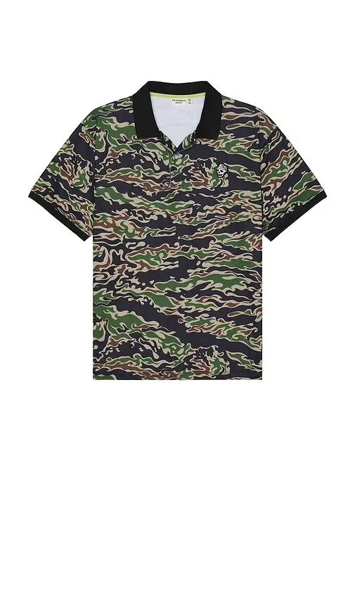 DEVEREUX GOLF Tiger Camo Polo In Green - Garden Green