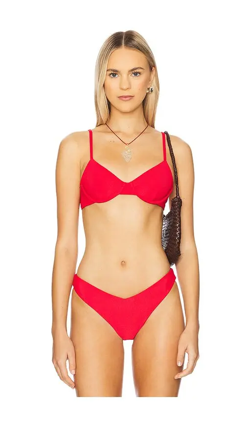 Beach Riot Camilla Bikini Top - Red
