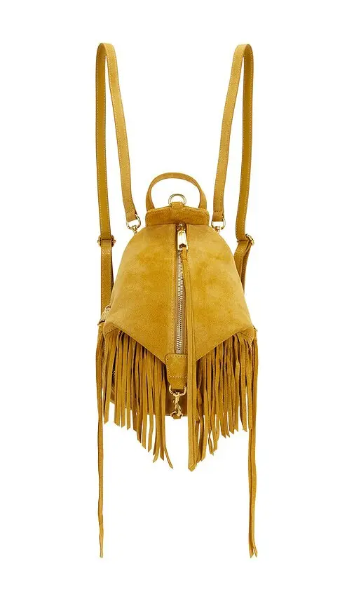 Rebecca Minkoff Convertible Mini Julian Backpack With Fringe Oro