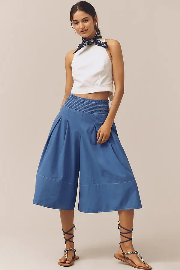 PILCRO Pleated Skirty Culotte Pants