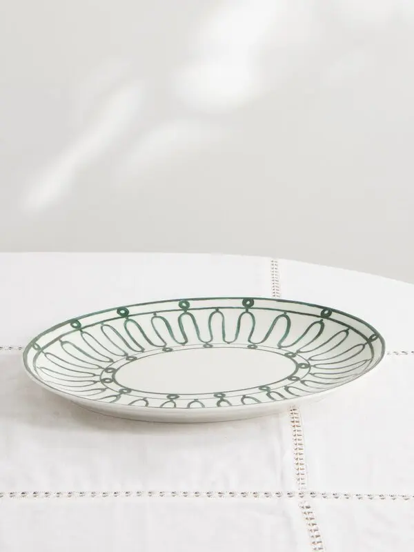Themis Z Kyma Painted Porcelain Serving Platter - Green