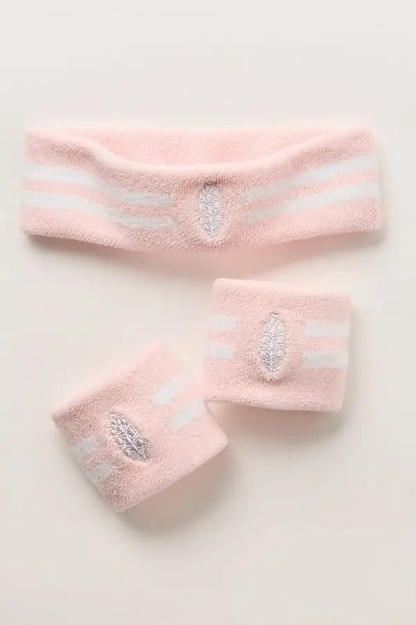 Free People Set Point Sweatband Set - Pink Stripe