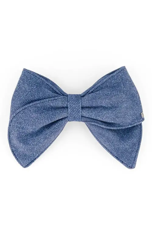 Alexandre De Paris Allure Rayures Bow Barrette - Blue