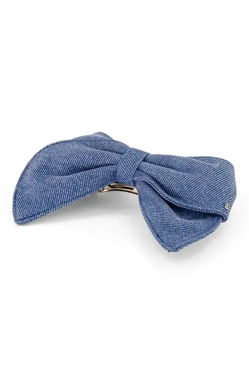 Alexandre De Paris Allure Rayures Bow Barrette - Blue
