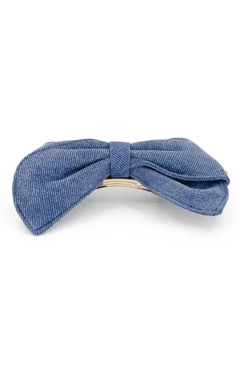 Alexandre De Paris Allure Rayures Bow Barrette - Blue