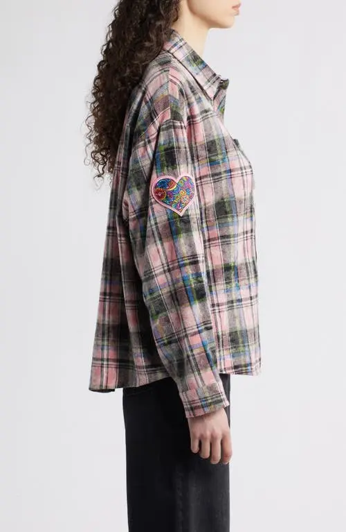 NIKKI LUND Paris Patch Plaid Shirt