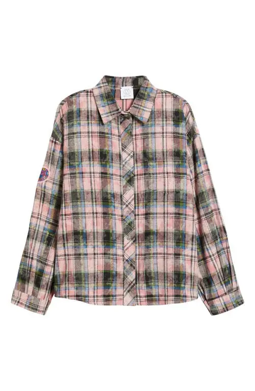 NIKKI LUND Paris Patch Plaid Shirt
