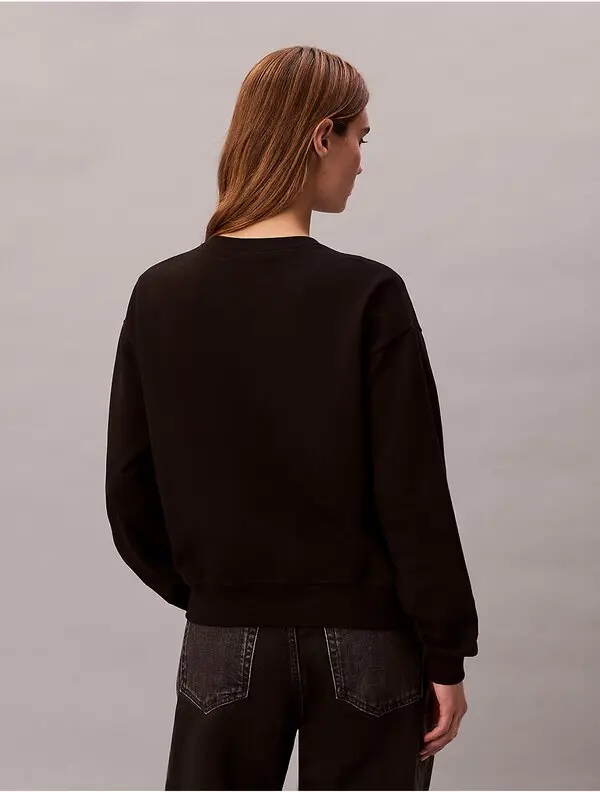Calvin Klein Monologo French Terry Relaxed Sweatshirt - Black