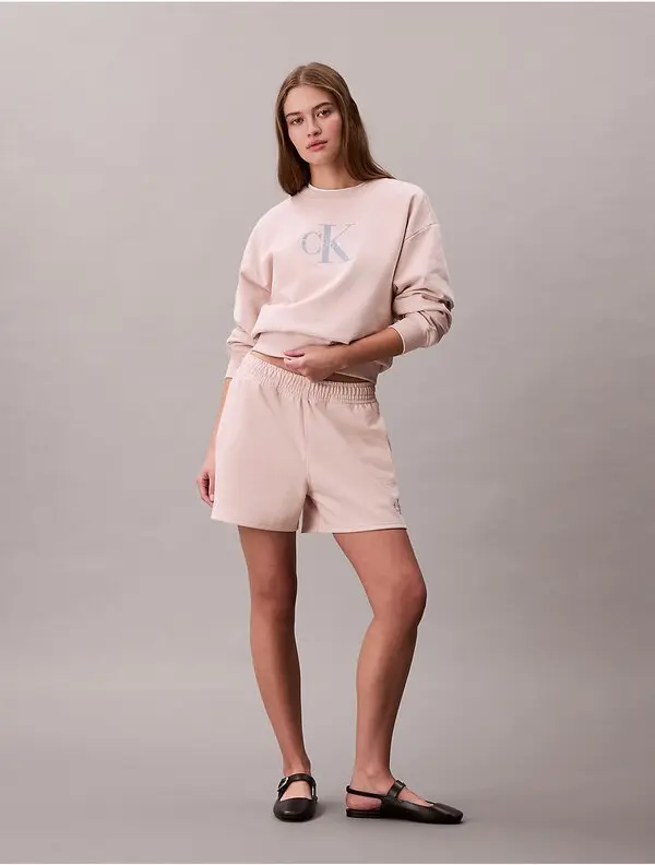 Calvin Klein Monologo French Terry Relaxed Sweatshirt - Buff Beige