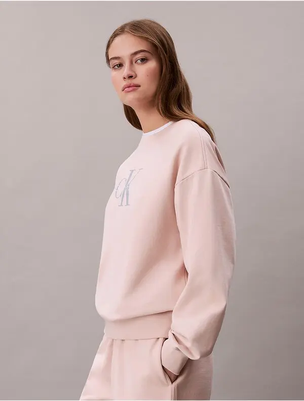 Calvin Klein Monologo French Terry Relaxed Sweatshirt - Buff Beige