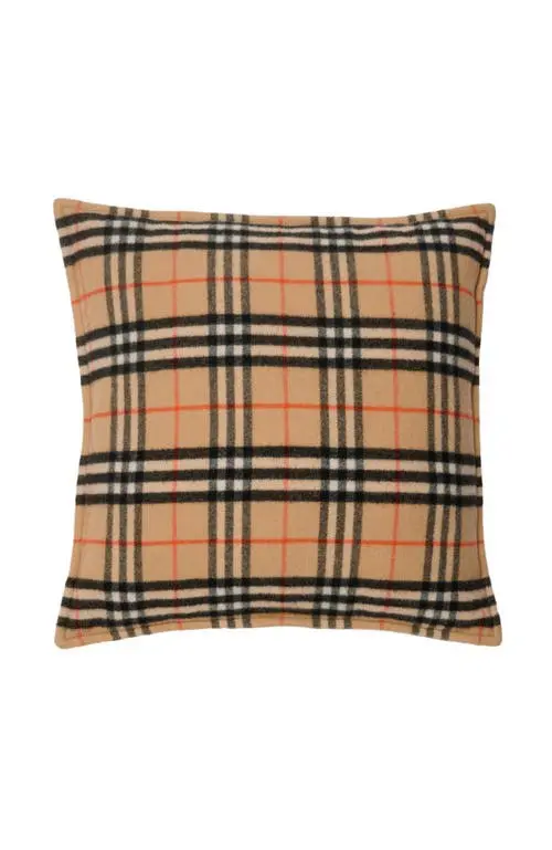 Burberry Check Wool Cashmere Cushion - Sand