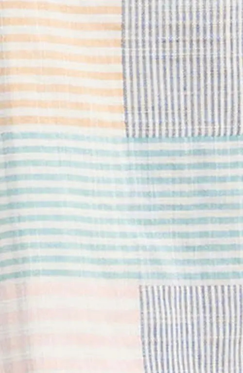 Barbour Oakshore Patchwork Print Short Sleeve Slub Cotton Button-up Shirt