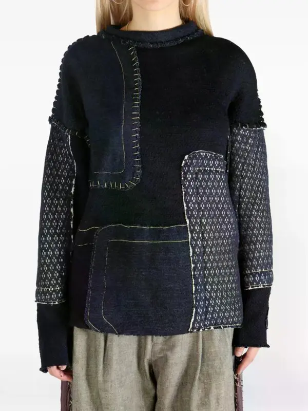 COMMUNS Patchwork Long-sleeve Sweater