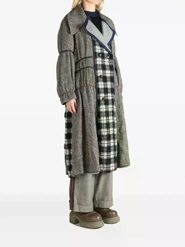 COMMUNS Checked Wool Overcoat