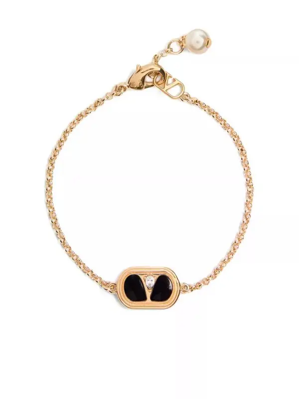 Valentino Garavani Vlogo Signature-plaque Oval Bracelet - Gold