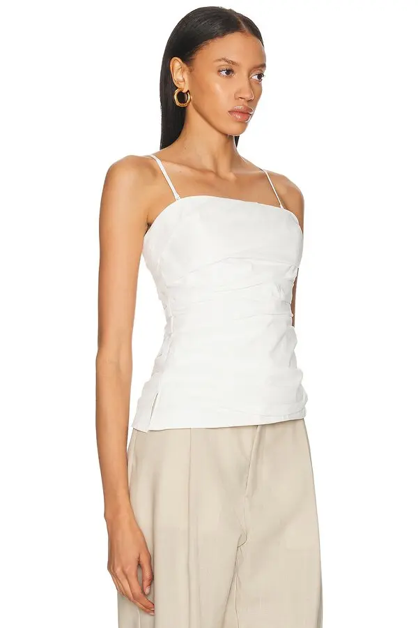 Jonathan Simkhai Emerson Ruched Bustier Top