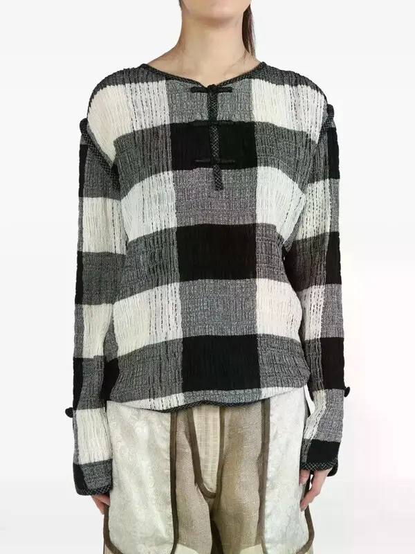 COMMUNS Plaid Long-sleeve Top