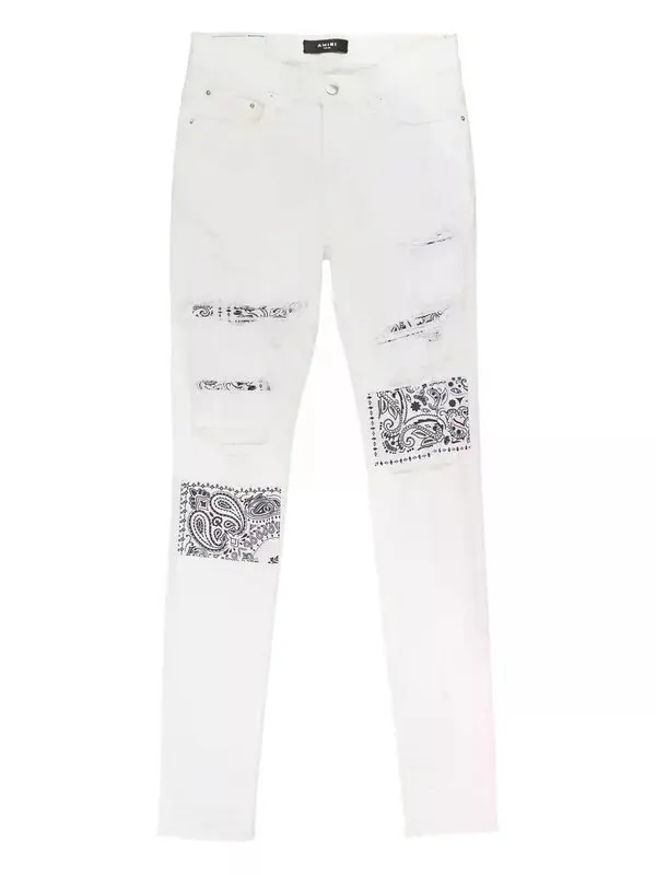 Amiri Bandana Artpatch Jeans - White