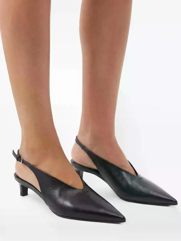 JIL SANDER 35mm Leather Slingback Pumps - Black