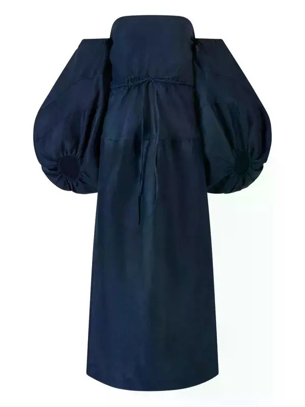 Rosie Assoulin Balloon-sleeve Midi Dress - Blue
