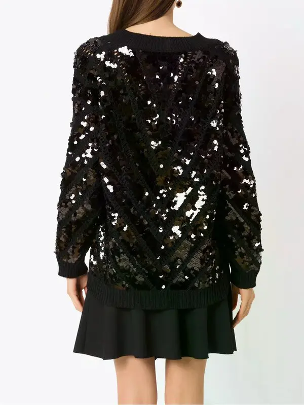 Valentino Garavani Sequin-embellished V-neck Jumper