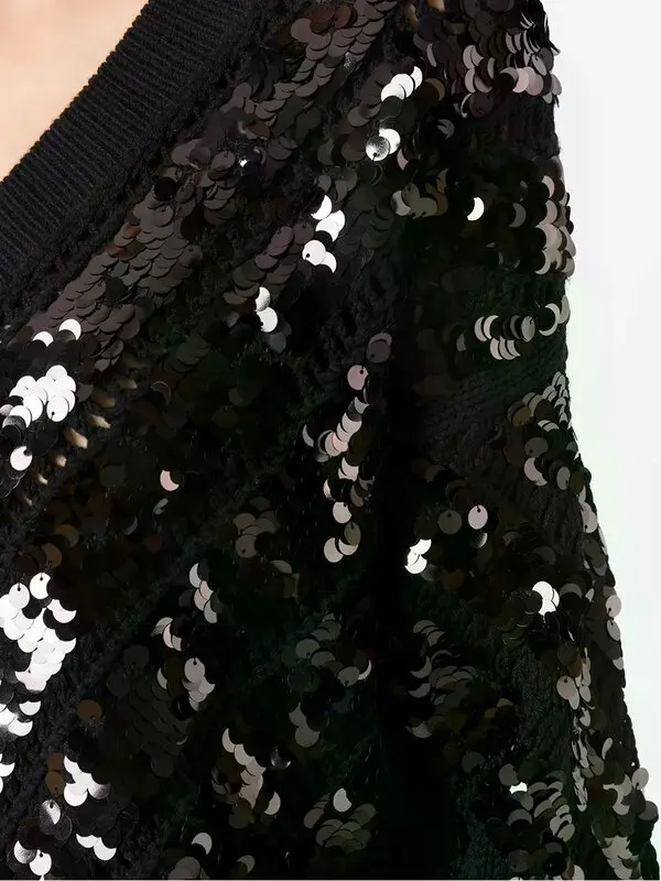 Valentino Garavani Sequin-embellished V-neck Jumper