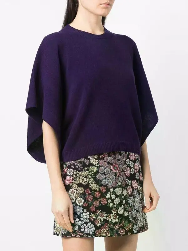 Valentino Garavani Batwing-sleeve Knitted Top