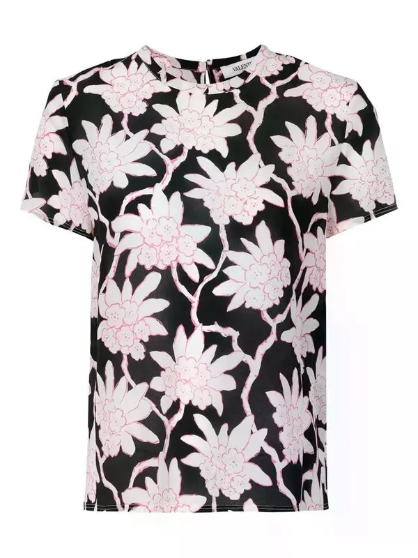 Valentino Garavani Floral-print T-shirt - Black