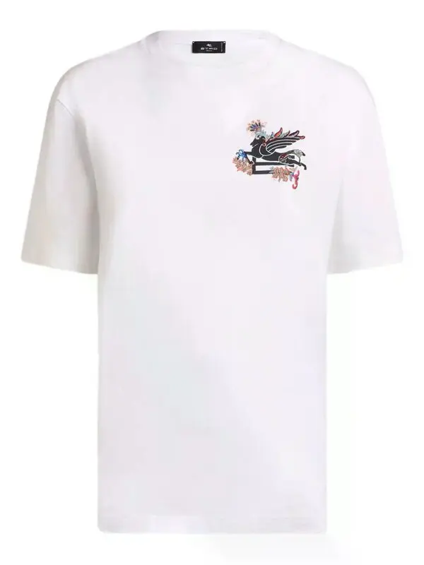 Etro Pegaso-motif Cotton T-shirt - White