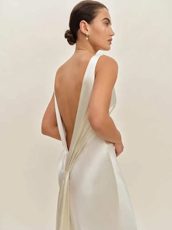 Reformation Margot Silk Dress - Ivory | Editorialist