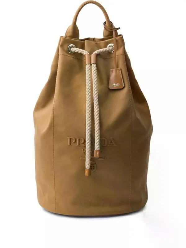 Prada Drawstring Backpack - Brown
