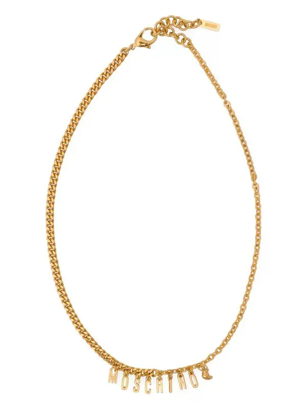 Moschino Logo-lettering Necklace - Gold