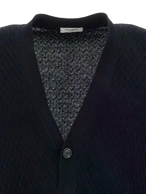 PAOLO PECORA Cotton Cardigan - Black