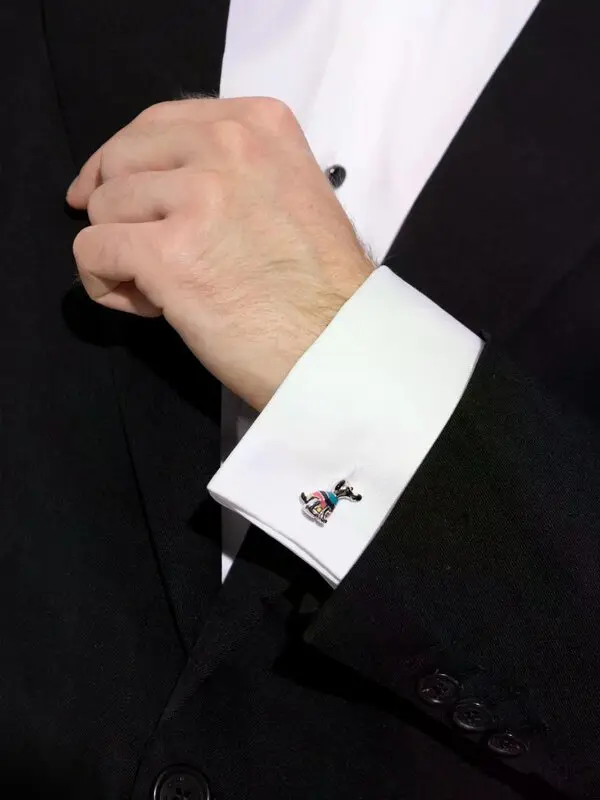 Paul Smith Stripe Jumper Dog Cufflinks - Silver