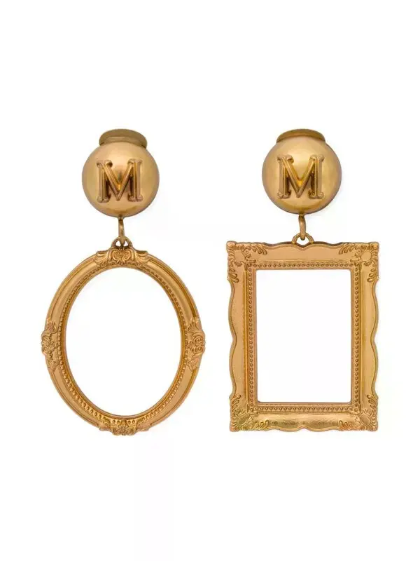 Moschino Frame-pendant Clip-on Earrings - Gold