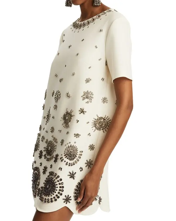 sachin and babi light blue dress Embroidered stretch wool dress  G&B