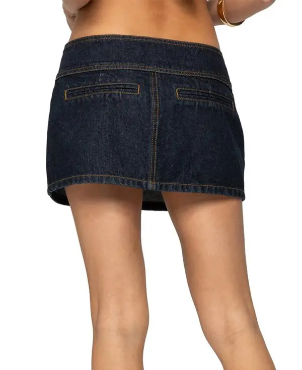 EDIKTED Mayanne Denim Mini Skirt - Dark Blue